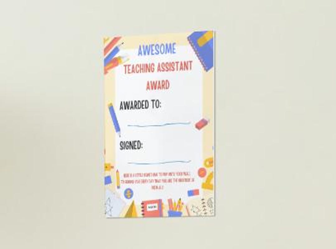 Teaching ASSISTANT Appreciation Printable Teacher Week Gift Thank You ...