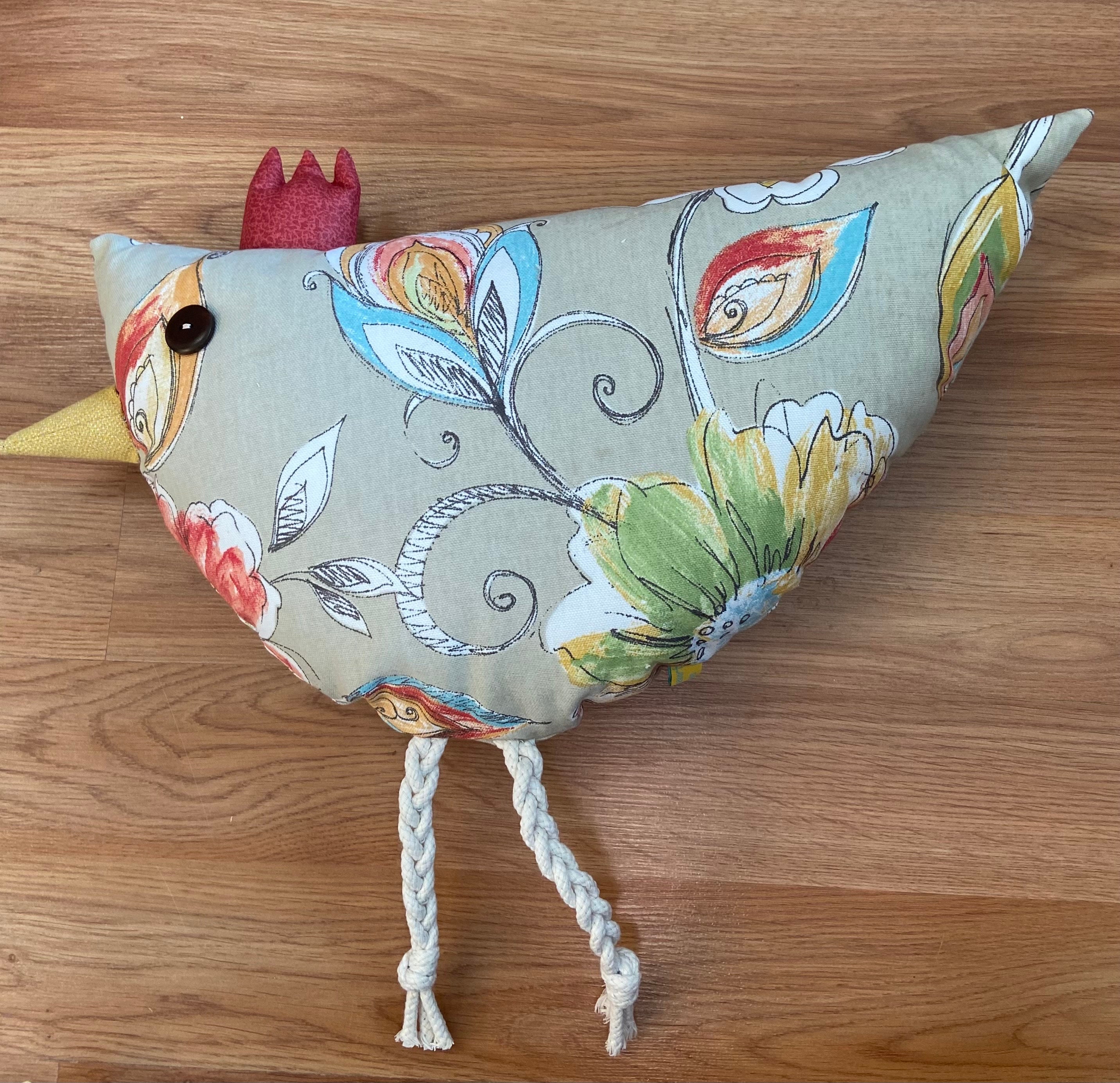 Big Chicken Pillow in Multi Fabrics - Etsy