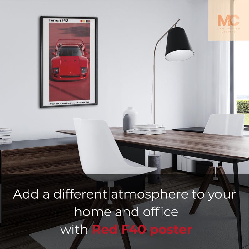Ferrari F40 Poster Set: Vintage Automotive Wall Art (digital Download ...