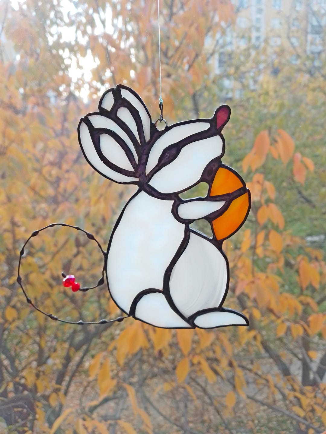 Funny Stained Glass Mouse Windows Decoration - Etsy