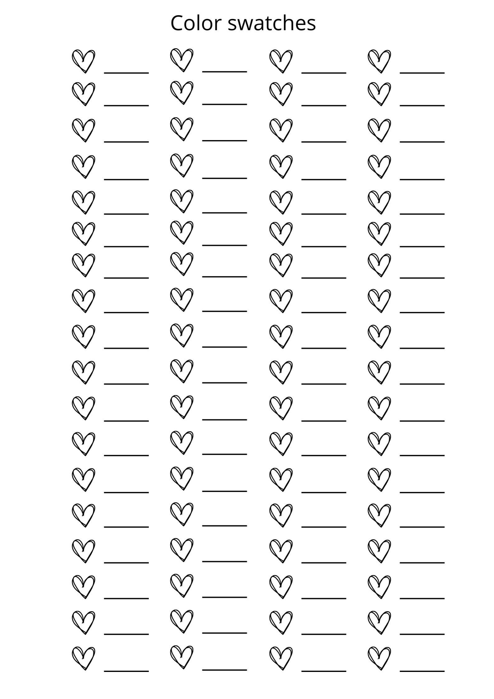 Color Swatch Cards - Etsy