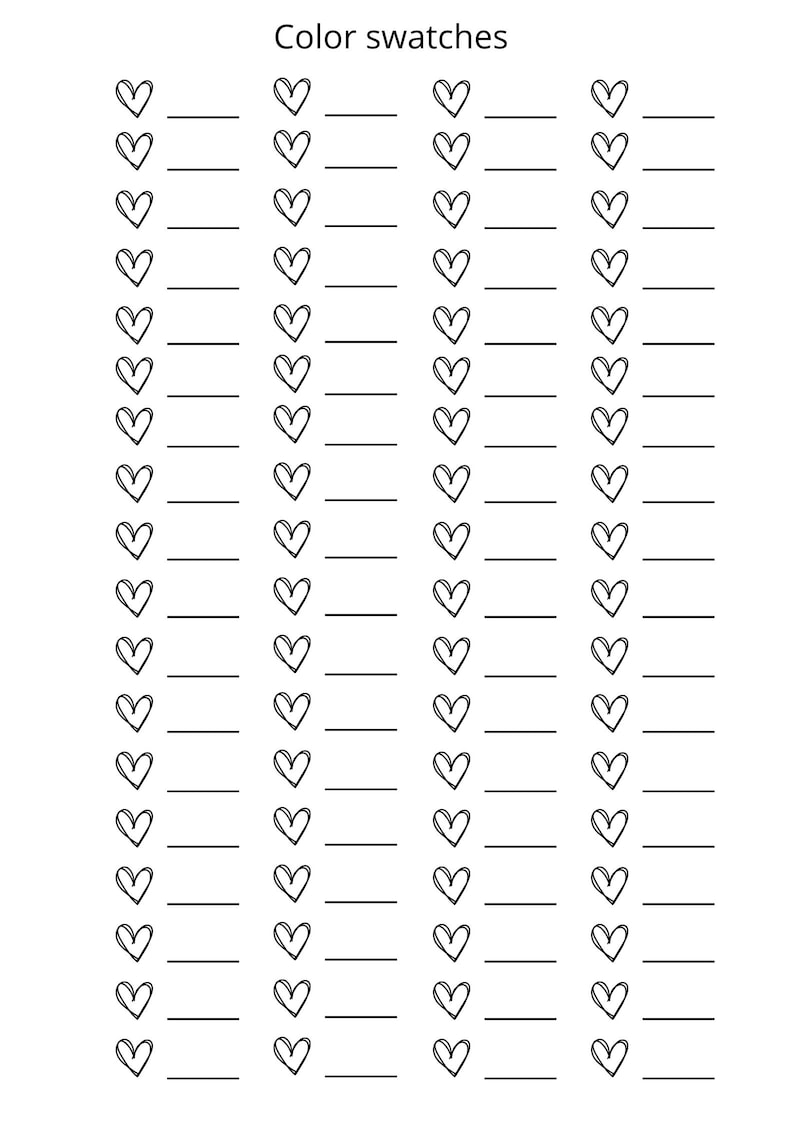 Color Swatch Cards - Etsy