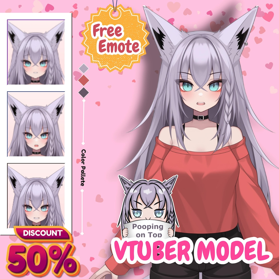 CUSTOM VTUBER Model for Commercial Use Live 2D Vtuber Vtuber Assets ...