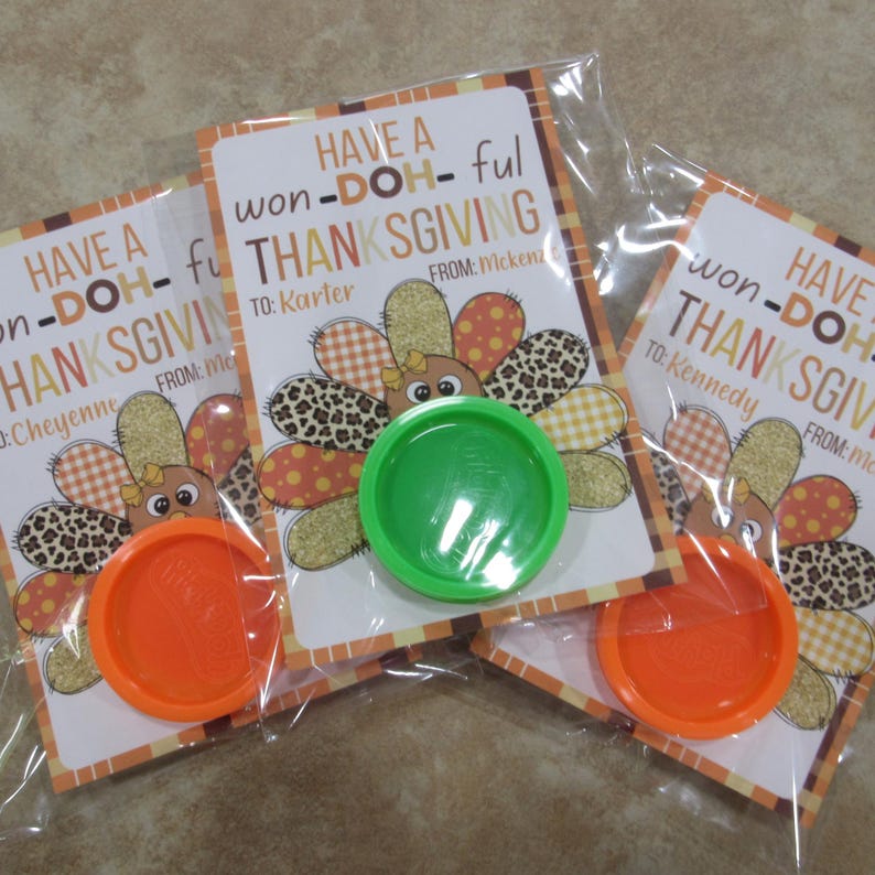 Play Doh Thanksgiving PDF Card Tags | Printable PDF | Classroom Favors ...