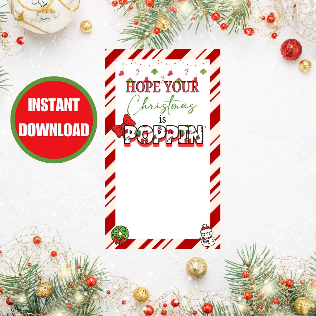 Pop It Christmas Gift Tag, Hope Your Christmas is POPPIN, Holiday Tag ...