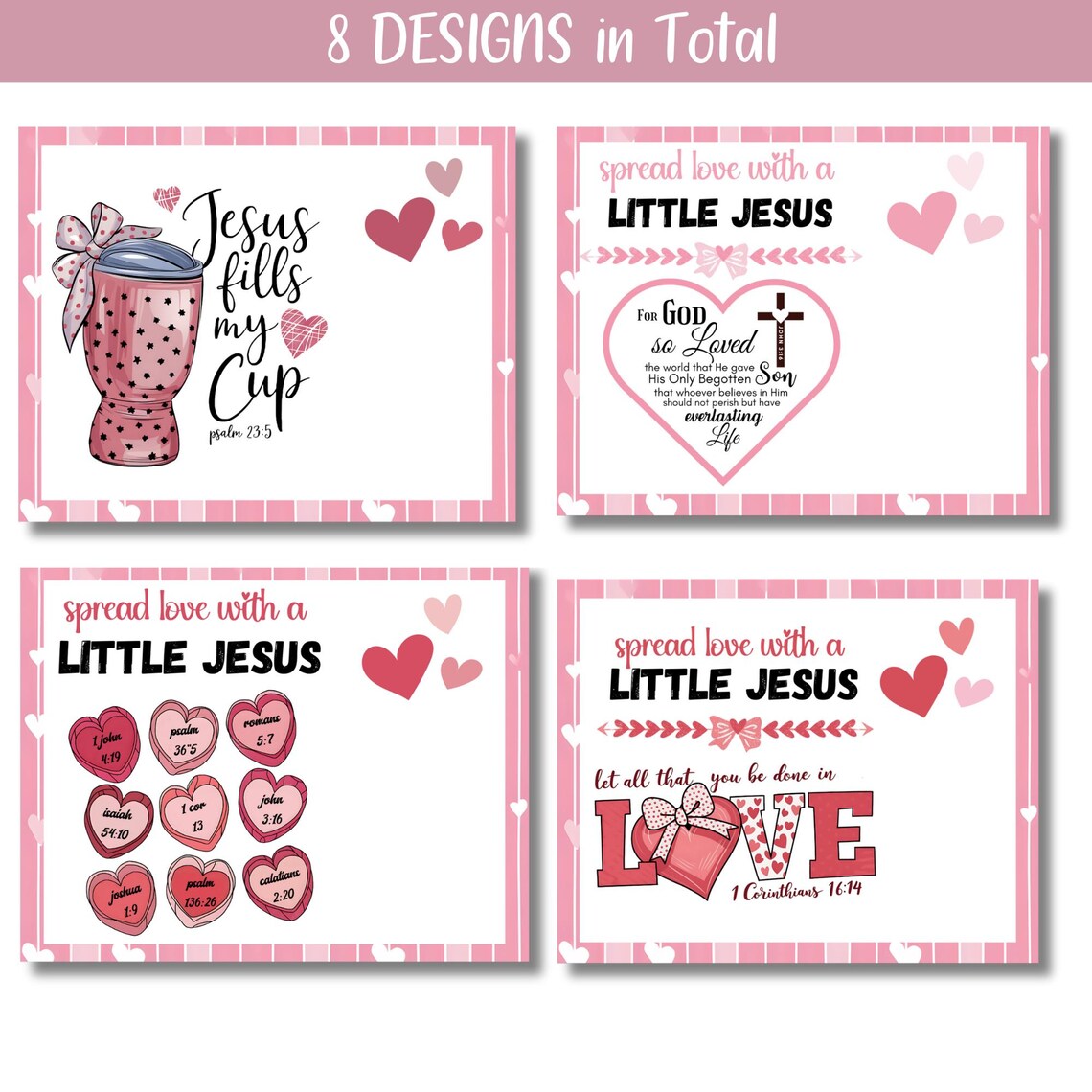 Little Jesus Valentine Cards | Printable Sunday School Gift (instant ...