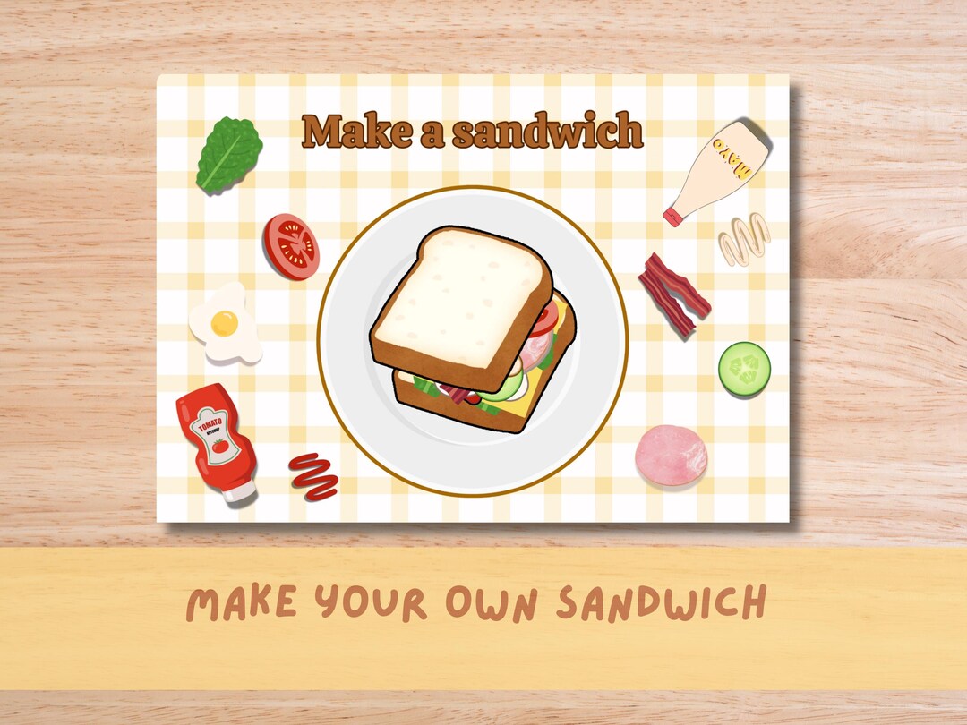Pretend Play Menu, Sandwich Menu for Kids, Fake Menu for Kids, Pretend ...