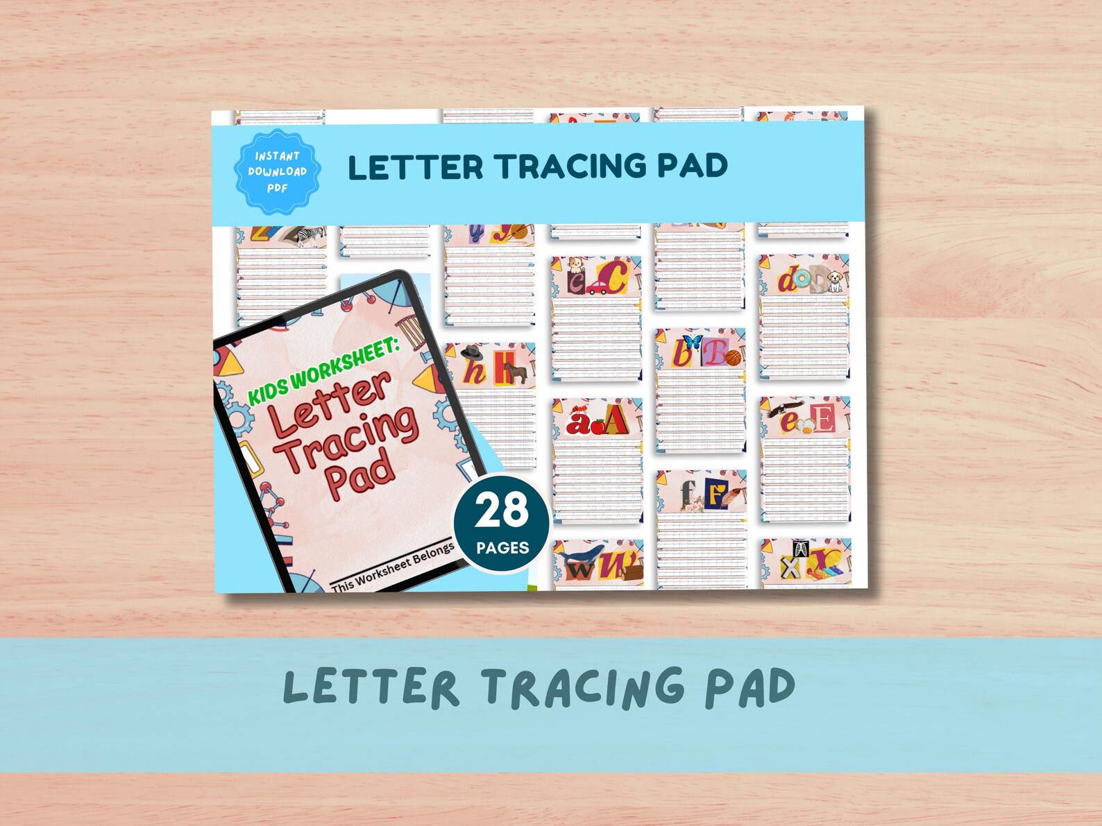 Printable Alphabet Tracing Pad for Kids Letter Tracing Activity for ...