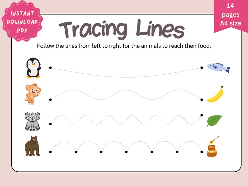 Line Tracing Activity for Kids Tracing Pad Worksheet for Toddlers ...