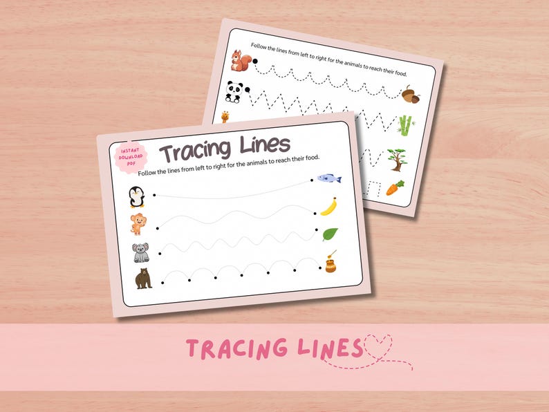 Line Tracing Activity for Kids Tracing Pad Worksheet for Toddlers ...