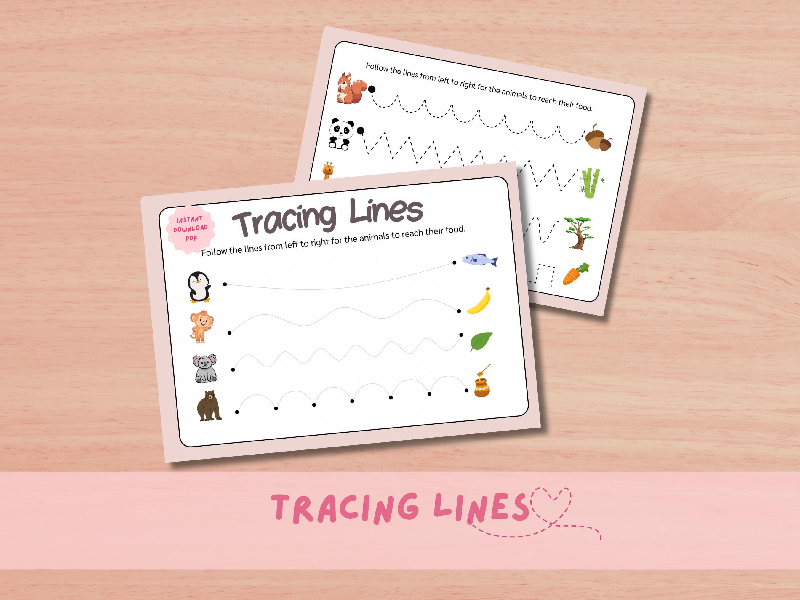 Line Tracing Activity for Kids Tracing Pad Worksheet for Toddlers ...