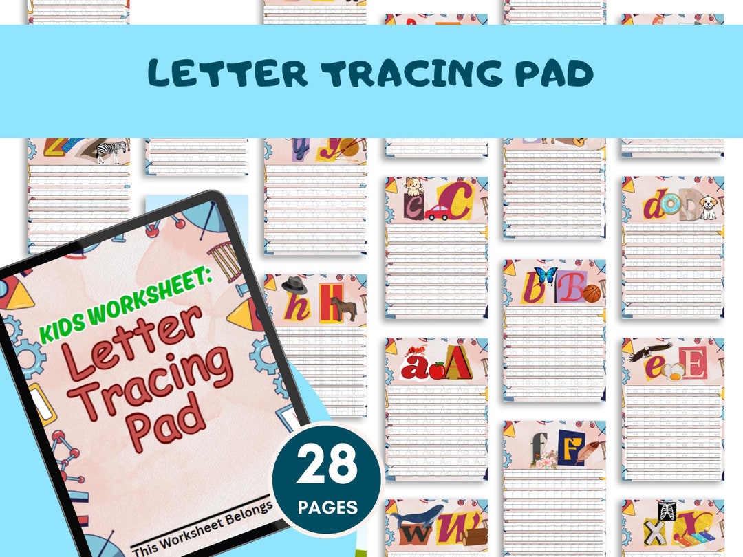 Printable Alphabet Tracing Pad for Kids Letter Tracing Activity for ...