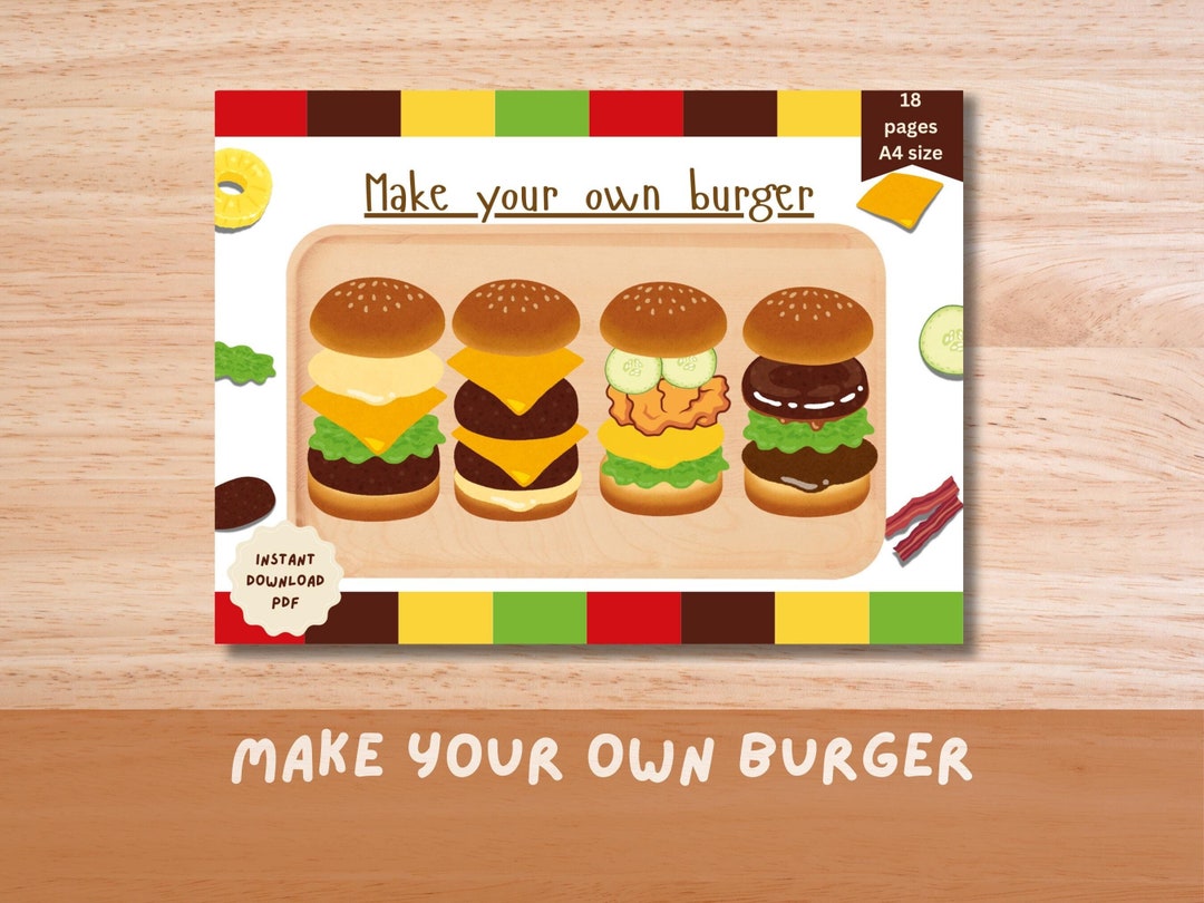 Pretend Play Burger Shop Menu Kids Restaurant Pretend Menu Burger Menu ...