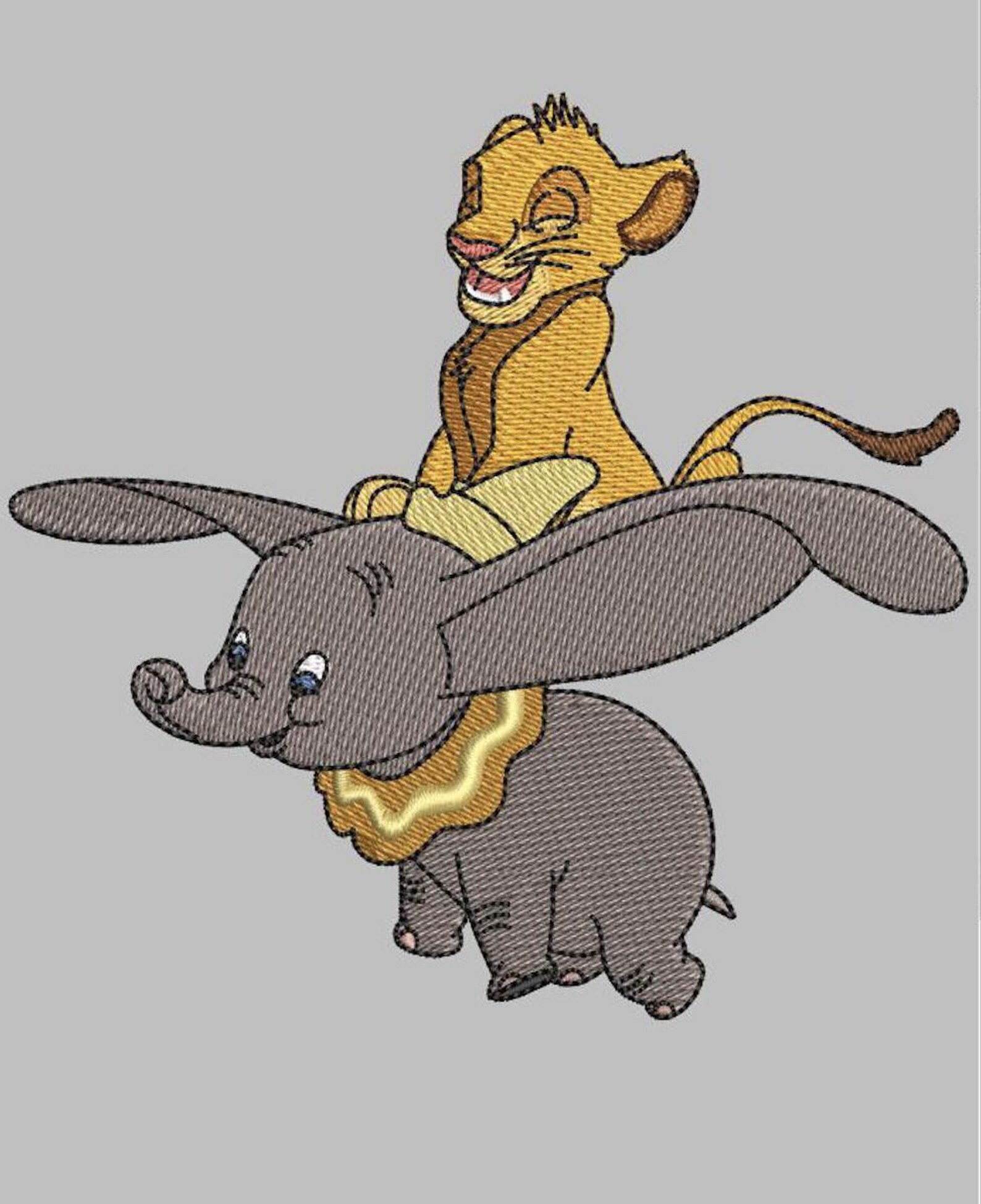 Dumbo and Simba Embroidery File Cartoon Machine Design Disney ...