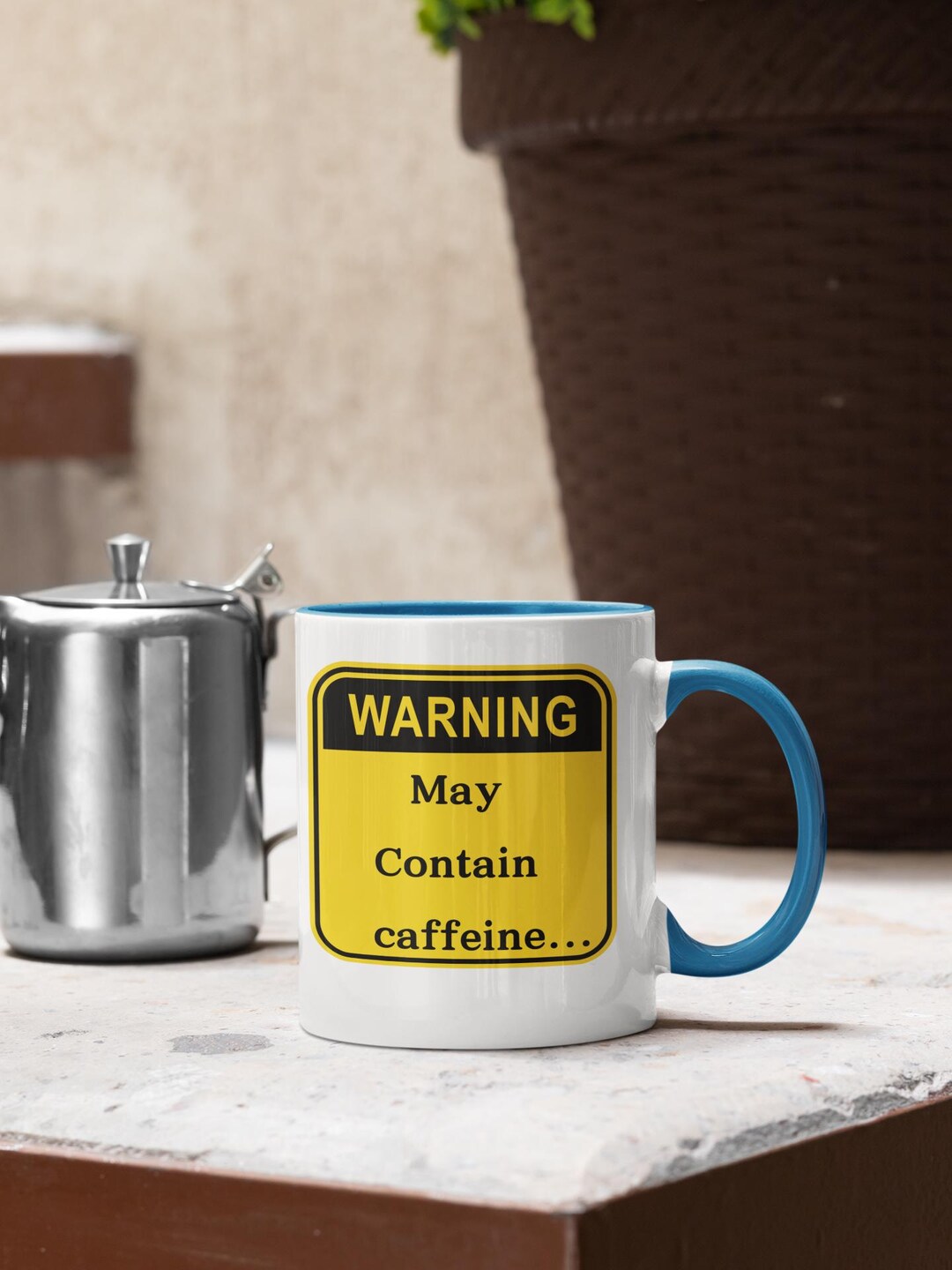Funny Warning Signs Two-tone Coffee Mug, 11oz Unique Gift for Coffee Lovers, Sarcastic Mugs ...