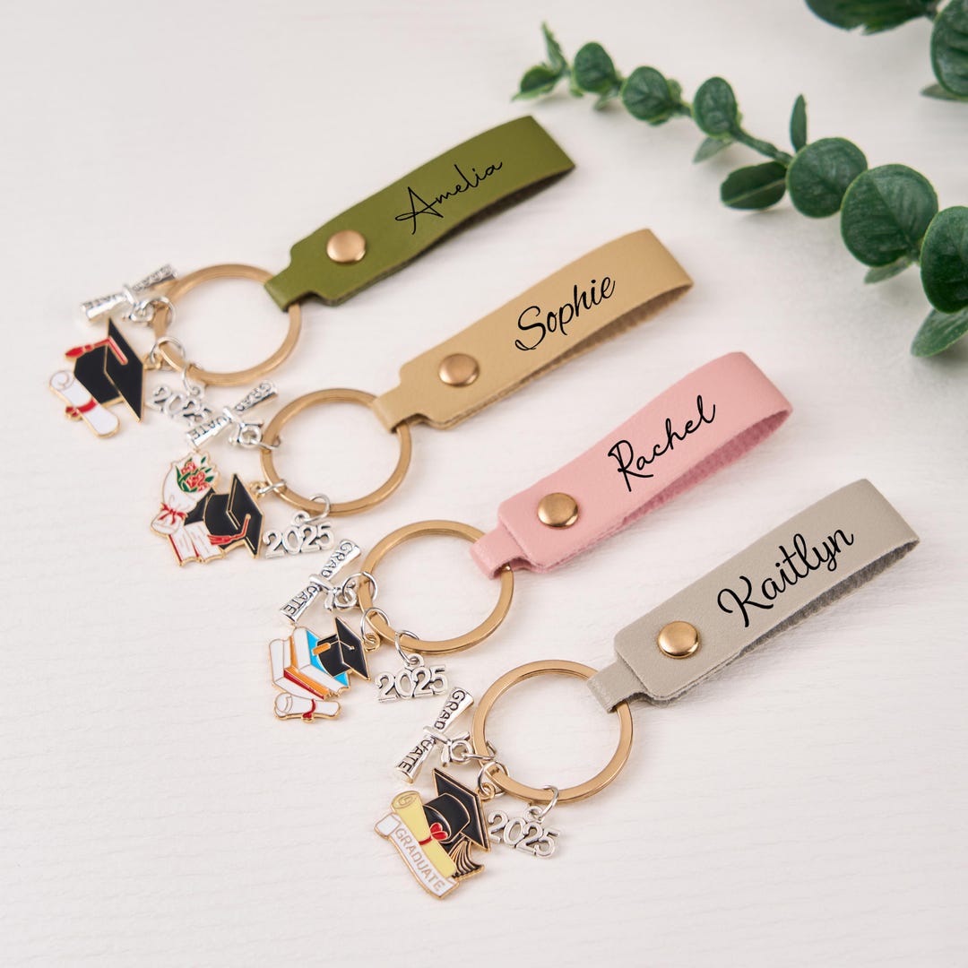 Personalized Leather Graduation Keychain,graduation Keyring,gift for ...
