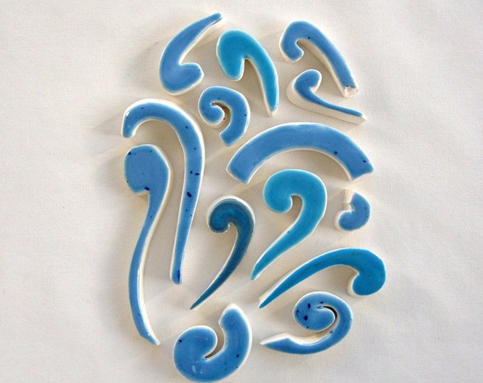 Ceramic Mosaic Tiles Water Swirls Spirals Tile Hand Painted Art Tiles ...