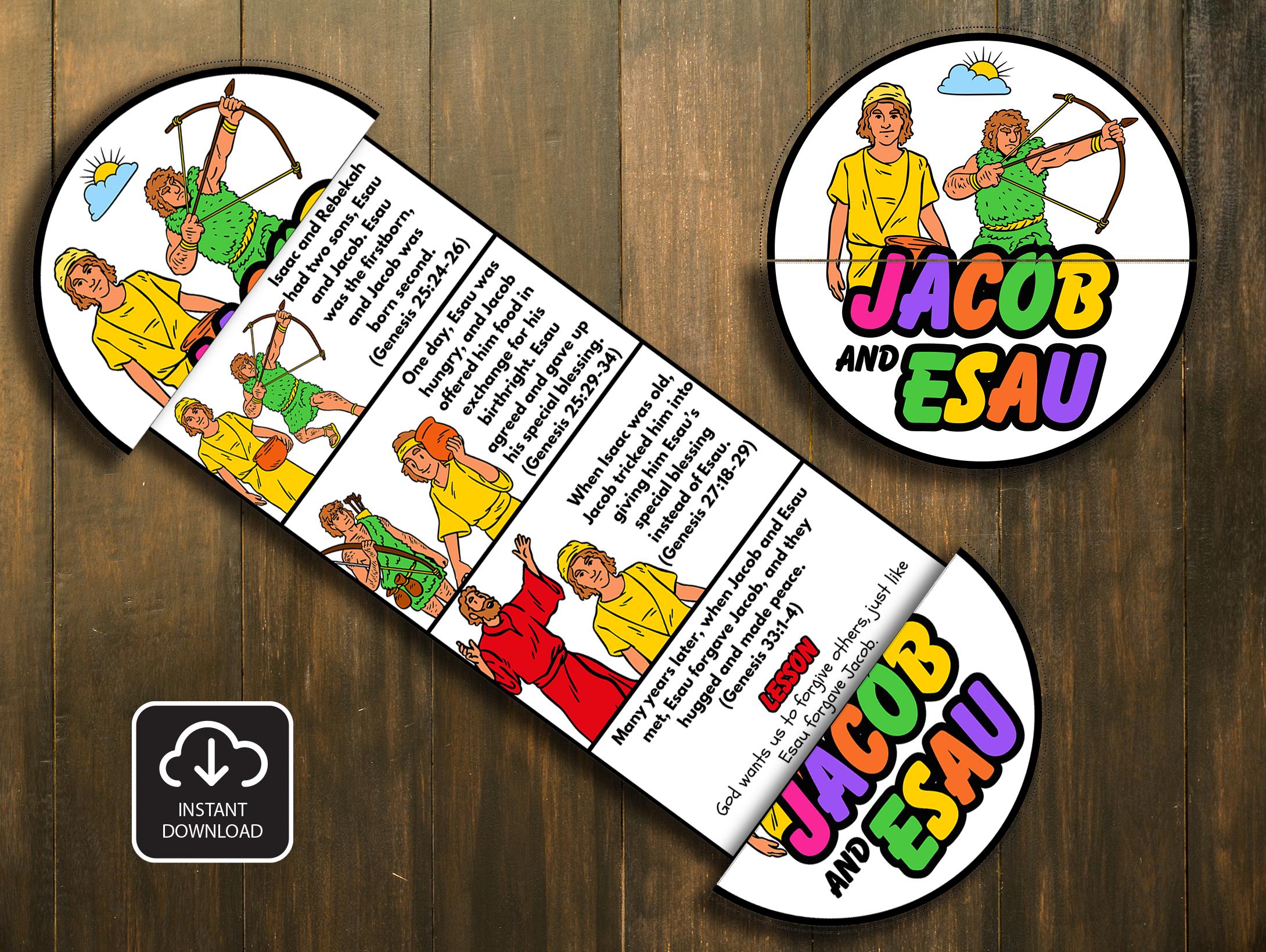 Jacob and Esau Folding Surprise Bible Story Craft, Bible Lesson, Easter ...