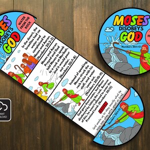 Moses Strikes the Rock Folding Surprise Bible Craft, Bible Lesson ...