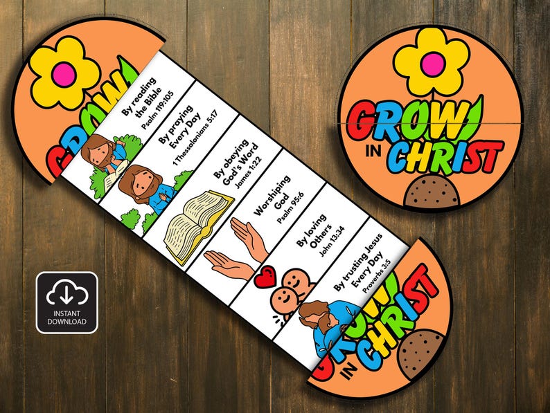 Growing in Christ Craft, Folding Surprise Bible Craft, Bible Lesson ...