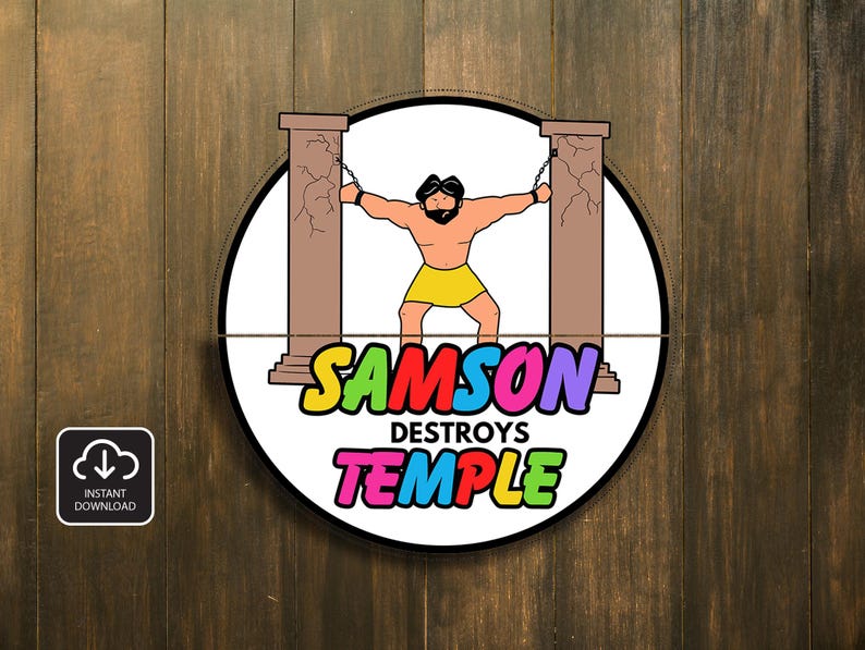 Samson Strength Folding Surprise Bible Craft, Bible Lesson, Samson ...