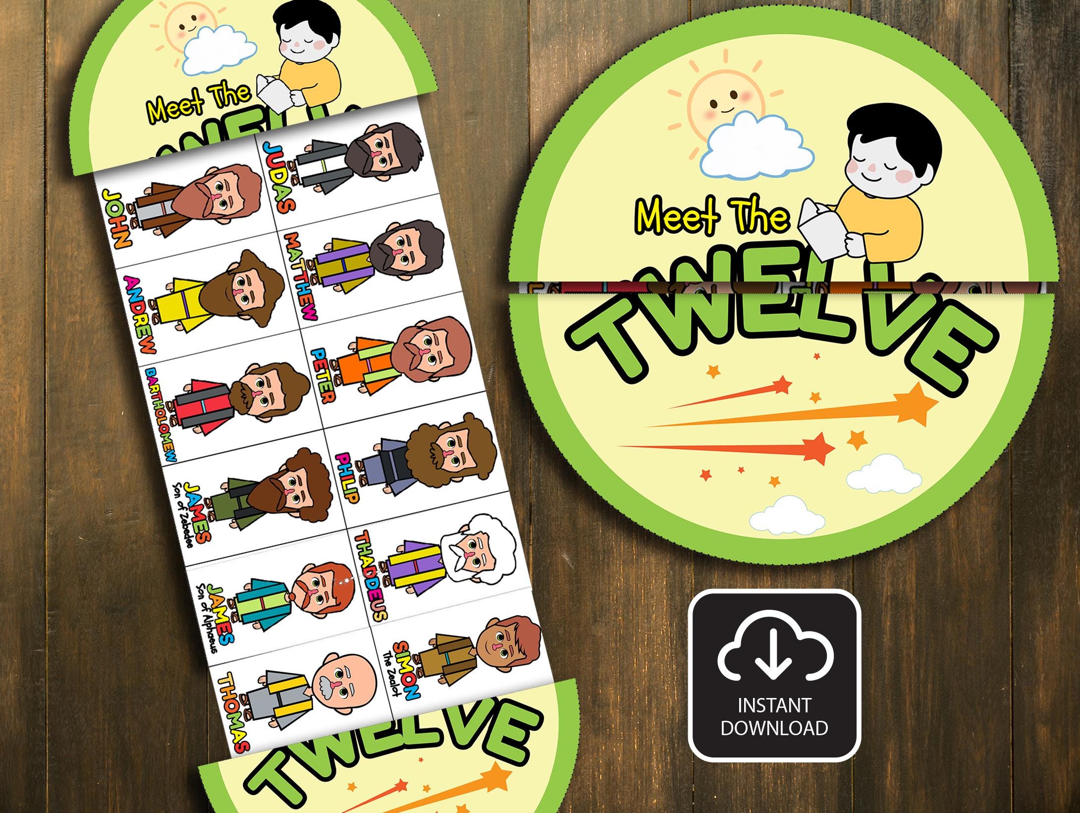 Names of the Twelve Apostles, Bible Verse Activity, Kids Bible Lesson ...