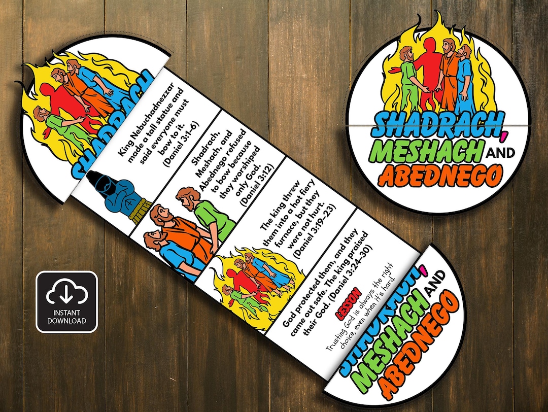 Shadrach Meshach and Abednego, Folding Surprise Bible Craft, Bible ...