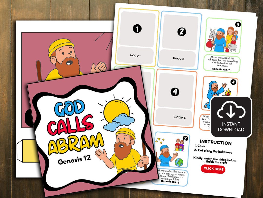God Calls Abraham Mini Book, Bible Story Craft, Promise to Abraham and ...