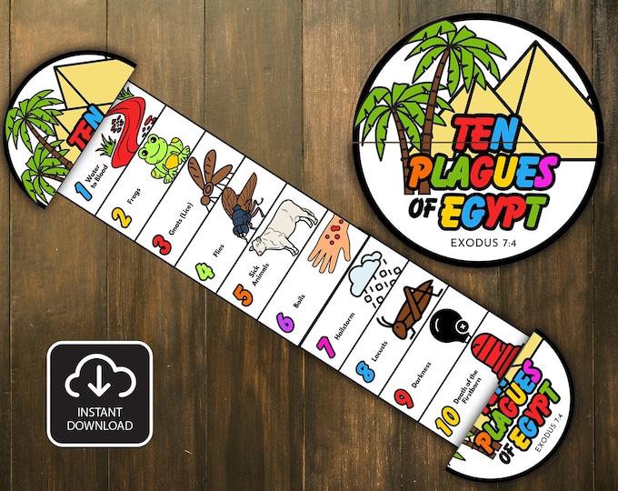 Plagues of Egypt Coloring Wheel, Printable Bible Activity, Religious ...