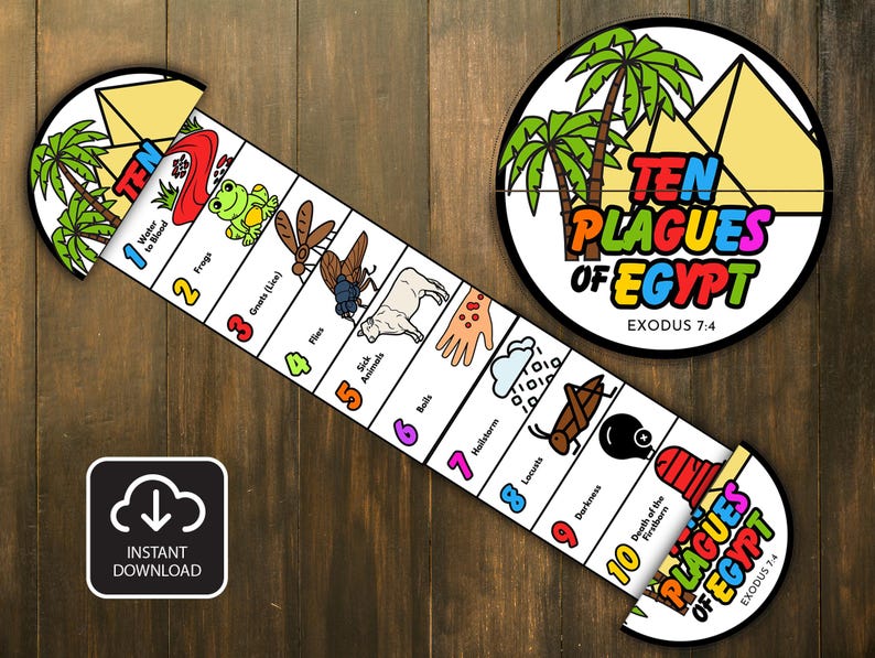 Ten Plagues of Egypt Folding Surprise Bible Craft, Bible Lesson, Memory ...