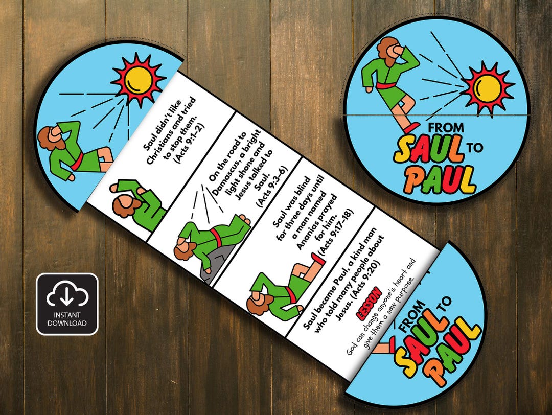 Saul to Paul Folding Surprise Bible Craft, Bible Lesson, Sunday School ...