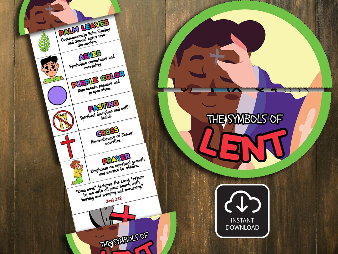 Lent Symbols Folding Surprise Bible Craft Lent Activity for Kids, Ash ...