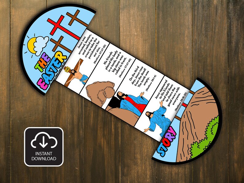 The Easter Story Folding Surprise Bible Craft, Bible Lesson, Easter ...