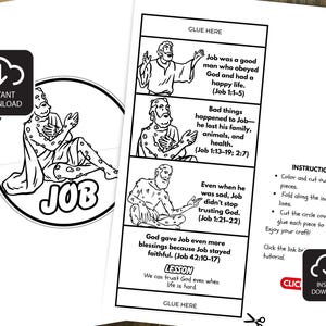 The Story of Job Folding Surprise Bible Craft, Bible Lesson, Sunday ...