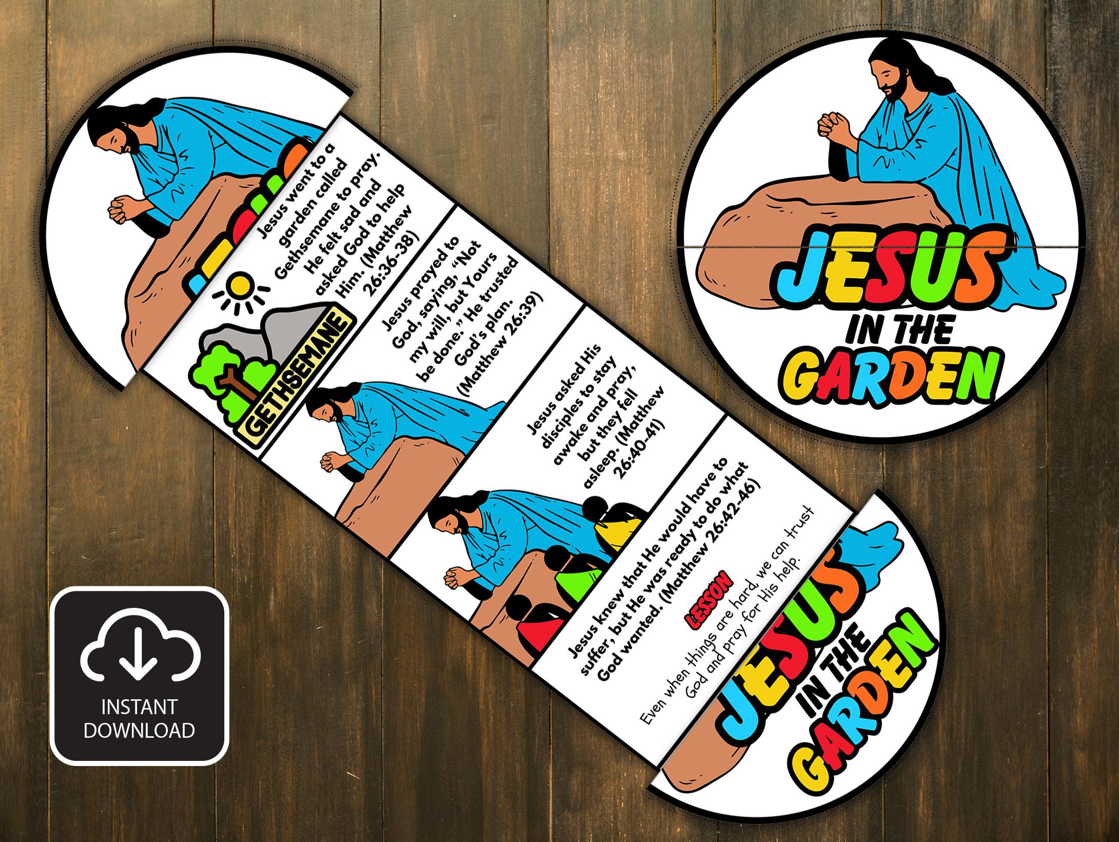 Jesus in the Garden of Gethsemane Folding Surprise Bible Story Craft ...