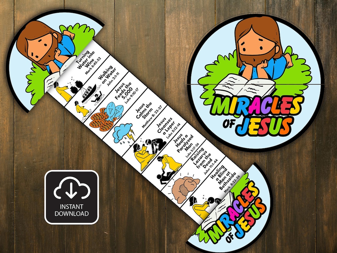 Miracles of Jesus Folding Surprise Bible Craft, Bible Lesson, Bible ...