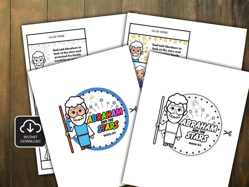 Abraham and the Stars Folding Surprise Bible Craft, Promise to Abraham ...