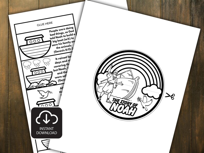 Noah's Ark Folding Surprise Bible Craft, Bible Lesson, Easter Craft ...