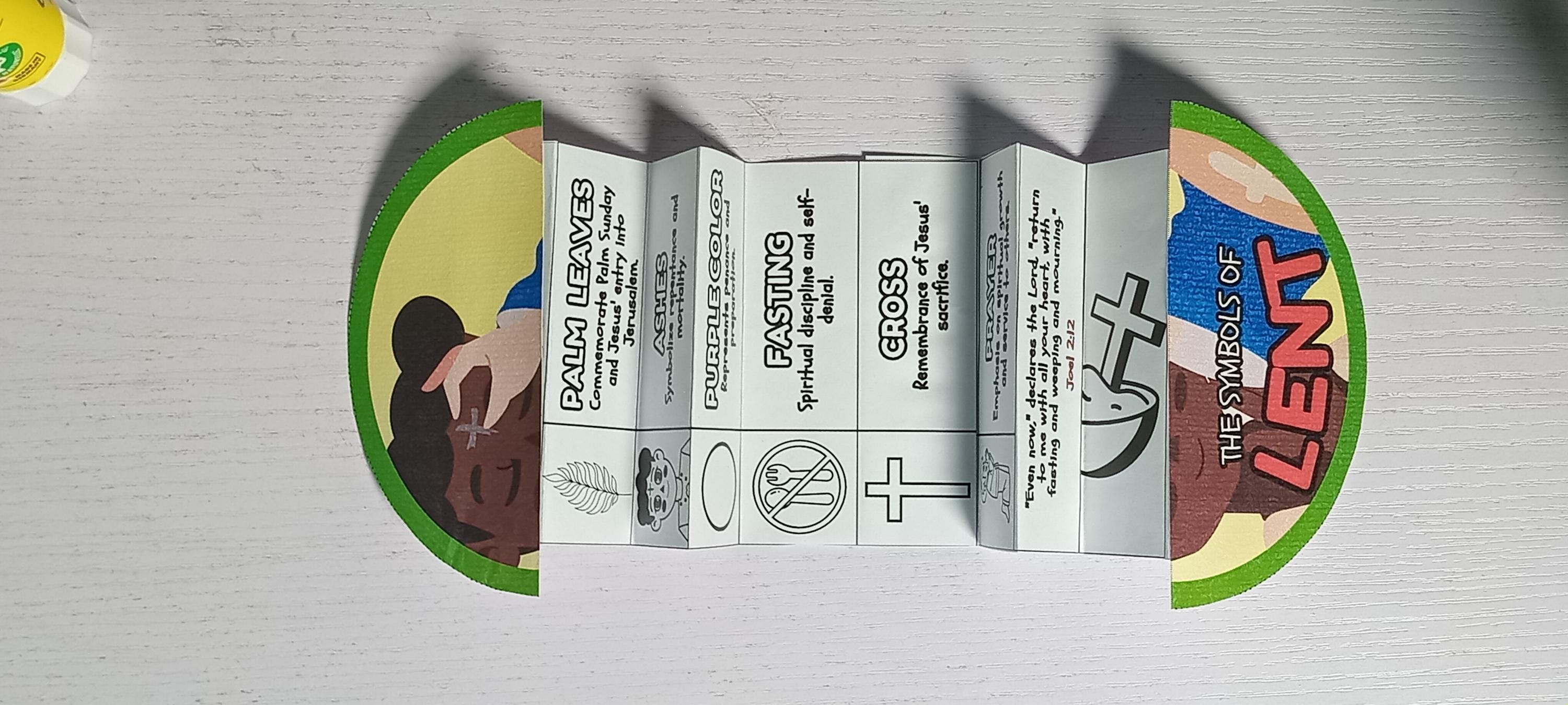 Lent Symbols Folding Surprise Bible Craft Lent Activity for Kids, Ash ...