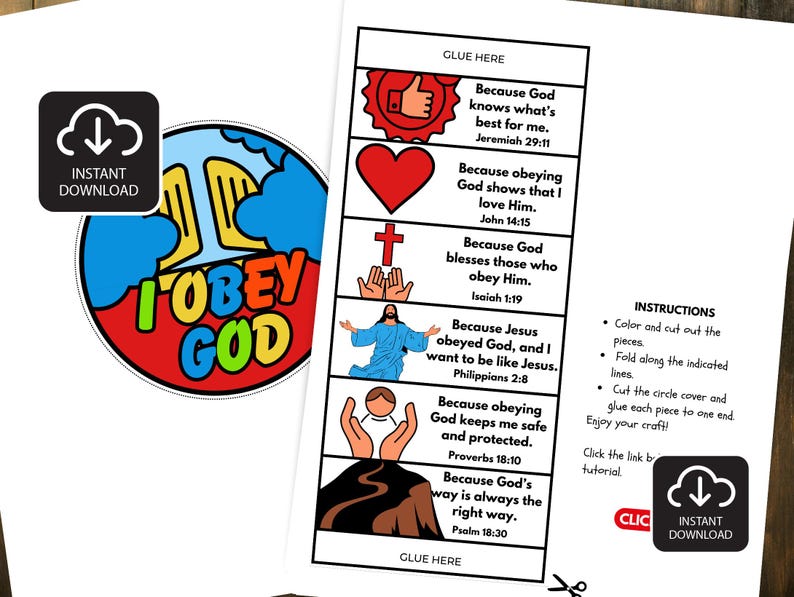 I Obey God Craft, Folding Surprise Bible Craft, Bible Lesson, Sunday ...