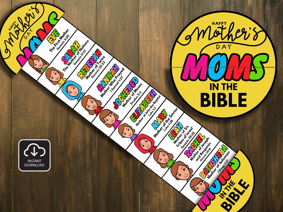 Mothers in the Bible Craft, Folding Surprise, Mothers Day Craft, Sunday ...