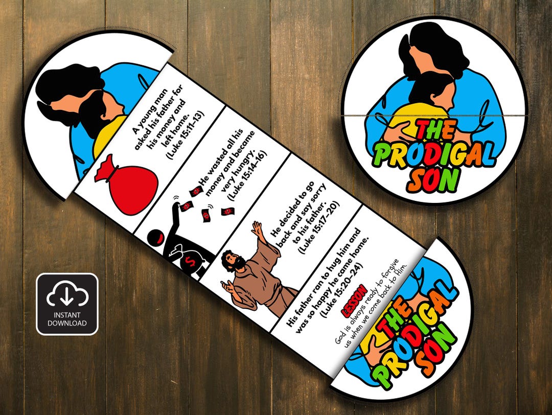The Prodigal Son Folding Surprise Bible Craft, Printable Bible Activity ...