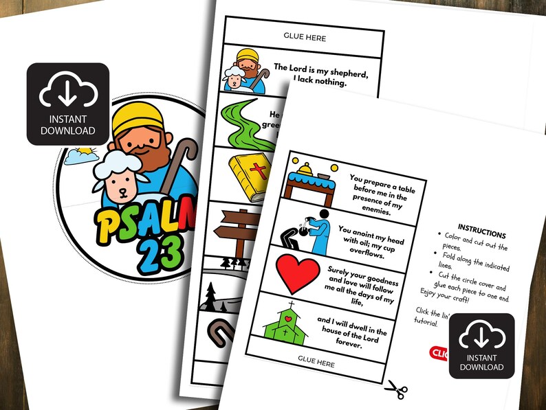 Psalm 23 Folding Surprise Bible Craft, Bible Lesson, Sunday School ...