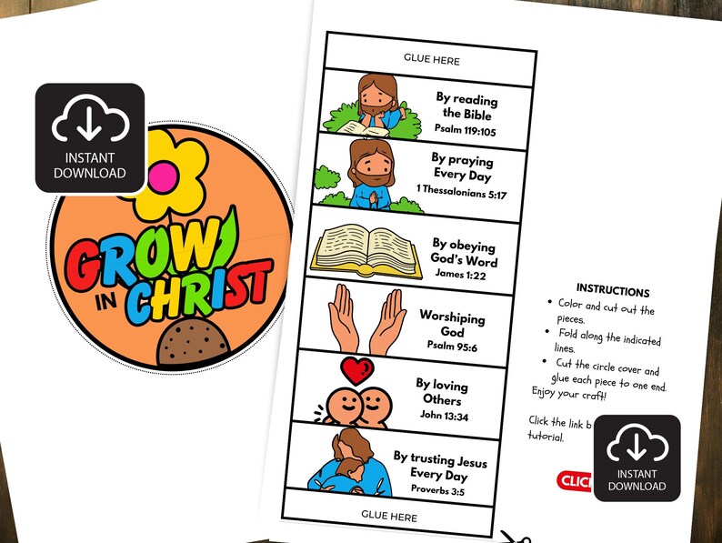 Growing in Christ Craft, Folding Surprise Bible Craft, Bible Lesson ...