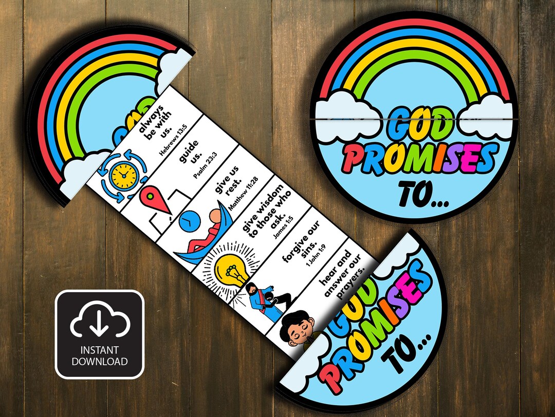 Gods Promises Folding Surprise Bible Craft, Bible Activity, Bible ...