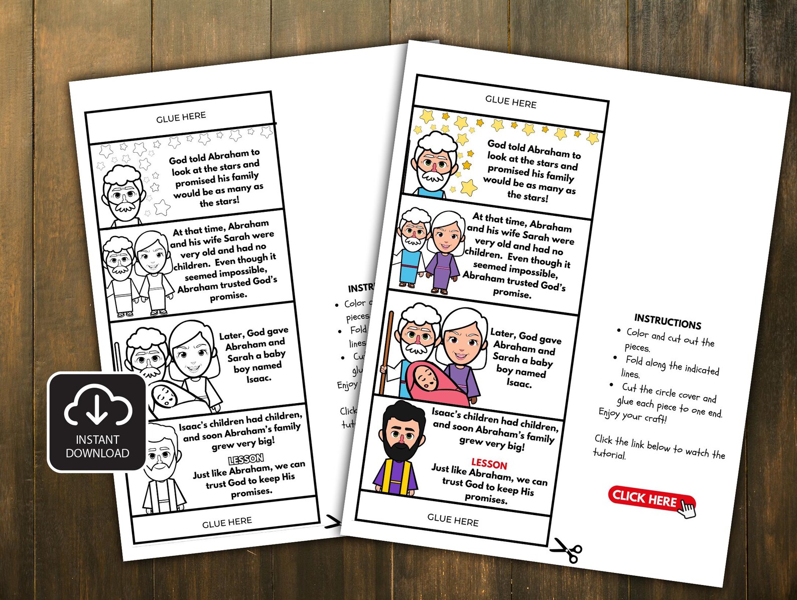 Abraham and the Stars Folding Surprise Bible Craft, Promise to Abraham ...