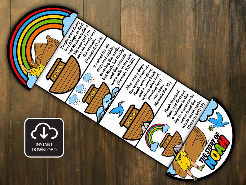 Noah's Ark Folding Surprise Bible Craft, Bible Lesson, Easter Craft ...