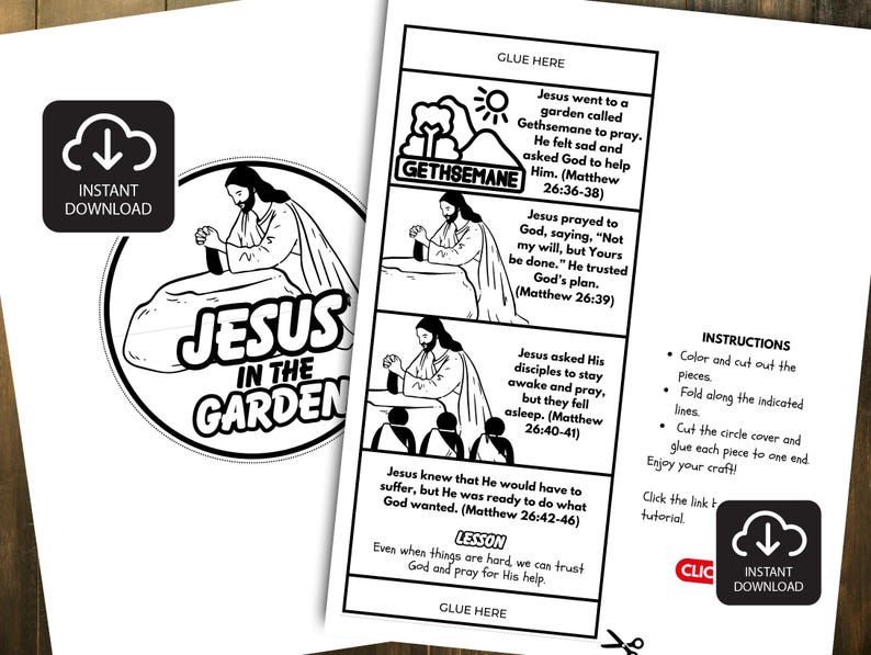 Jesus in the Garden of Gethsemane Folding Surprise Bible Story Craft ...