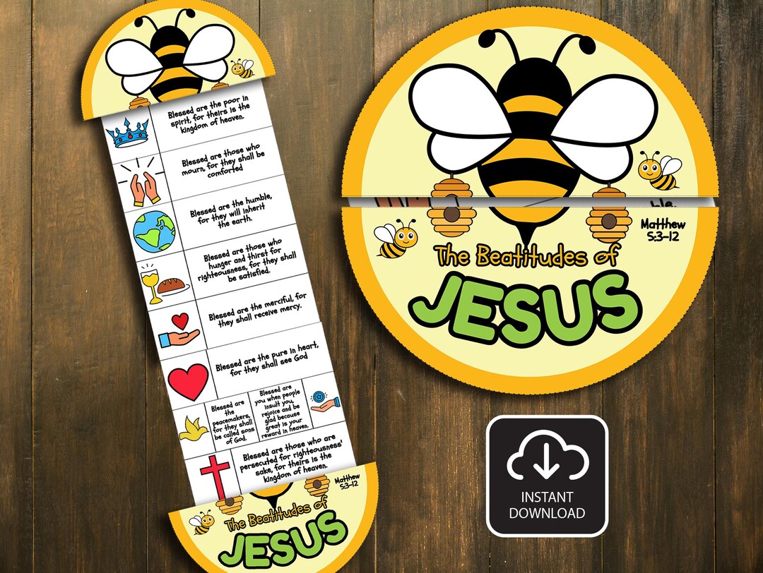 The Beatitudes of Jesus, Bible Verse Activity, Kids Bible Lesson ...