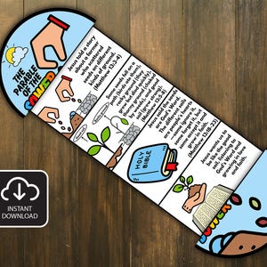 Parable of the Sower Folding Surprise Bible Story Craft, Bible Lesson ...